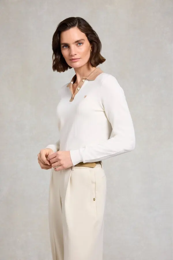 Holland Cooper Falmouth Knitted Polo Natural 's