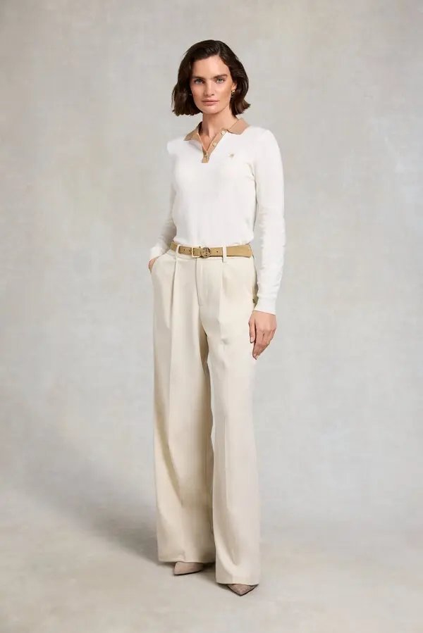 Holland Cooper Falmouth Knitted Polo Natural 's