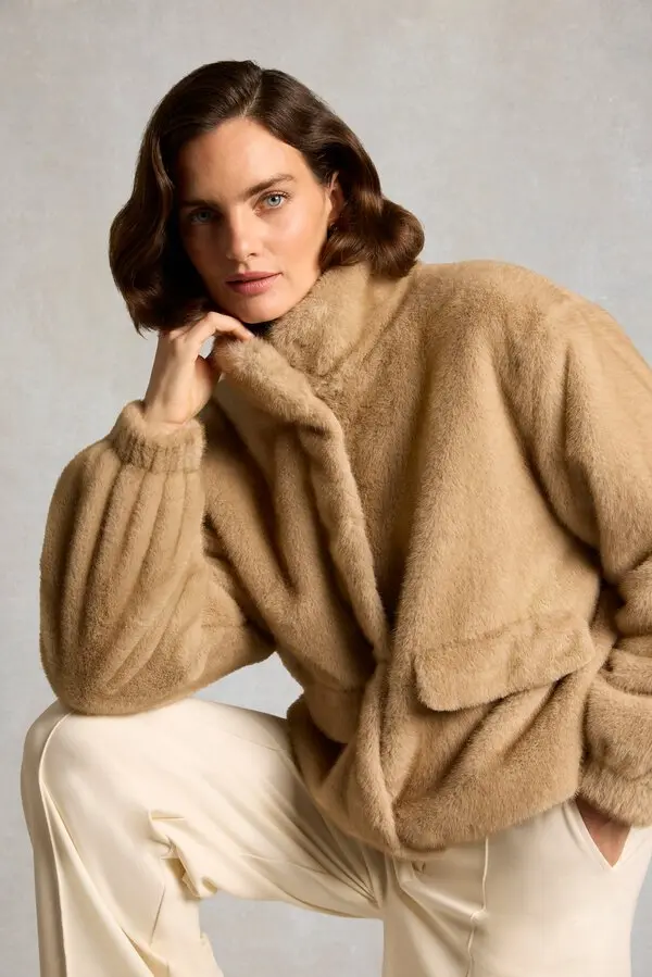 Holland Cooper Faux Fur Bomber Jacket 's