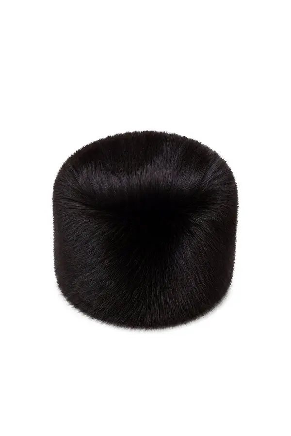 Holland Cooper Faux Fur Pill Box Hat - Black