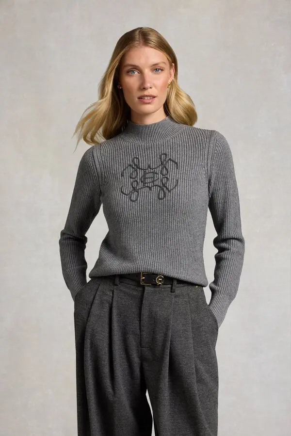 Holland Cooper Appleton High Neck Knit Slate