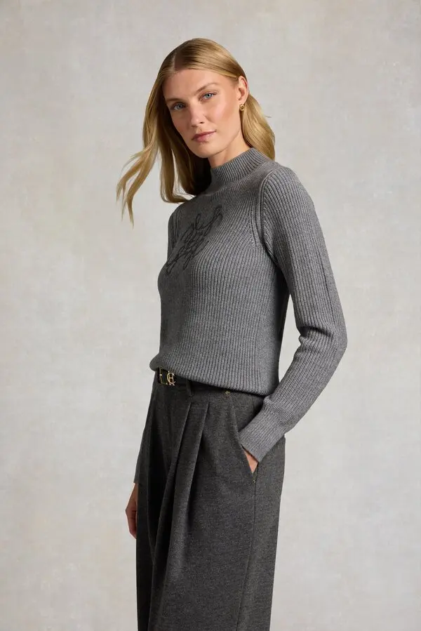 Holland Cooper Appleton High Neck Knit Slate