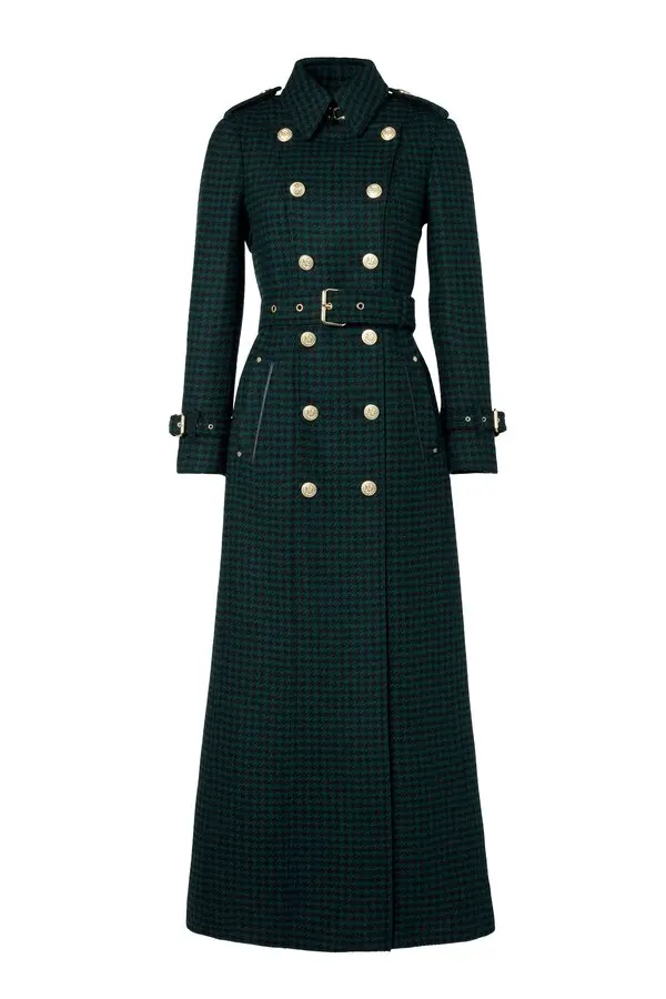 Holland Cooper Full Length Marlborough Trench Coat Houndstooth 's