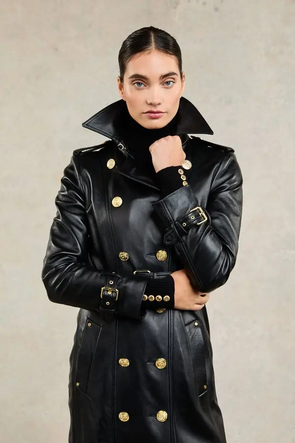 Holland Cooper Full Length Marlborough Trench Coat Valencia Leather 's