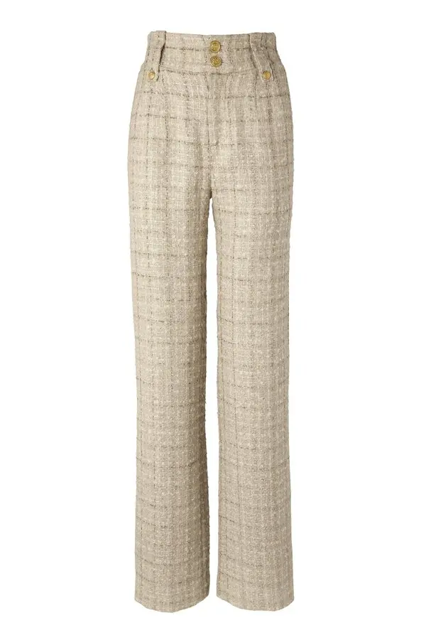 Holland Cooper High Waisted Straight Trouser Sparkle Tweed 's