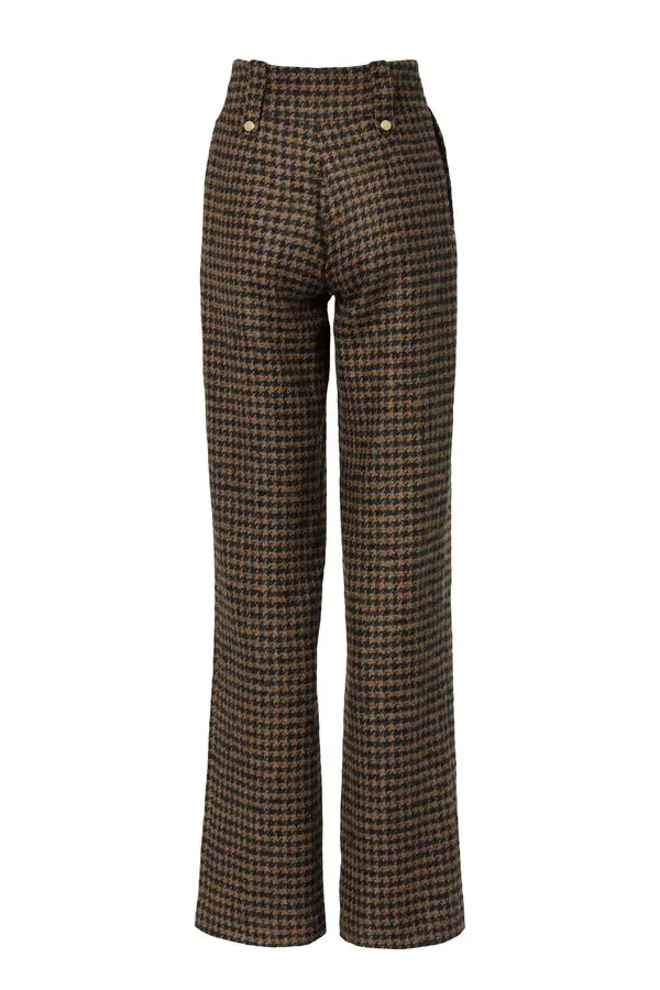 Holland Cooper High Waisted Straight Trouser Houndstooth 's