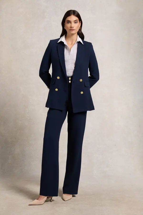 Holland Cooper High Waisted Straight Trouser Linen 's