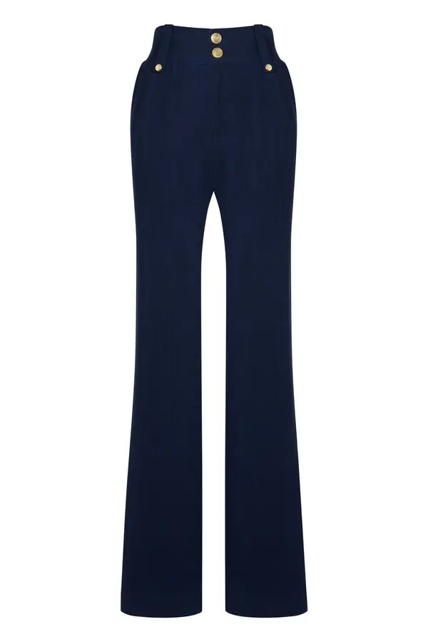 Holland Cooper High Waisted Straight Trouser Linen 's