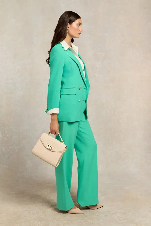 Holland Cooper High Waisted Straight Trouser Linen 's