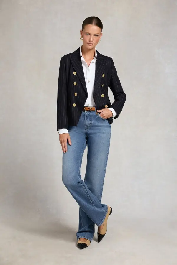 Holland Cooper Knightsbridge Blazer Chalk Pinstripe