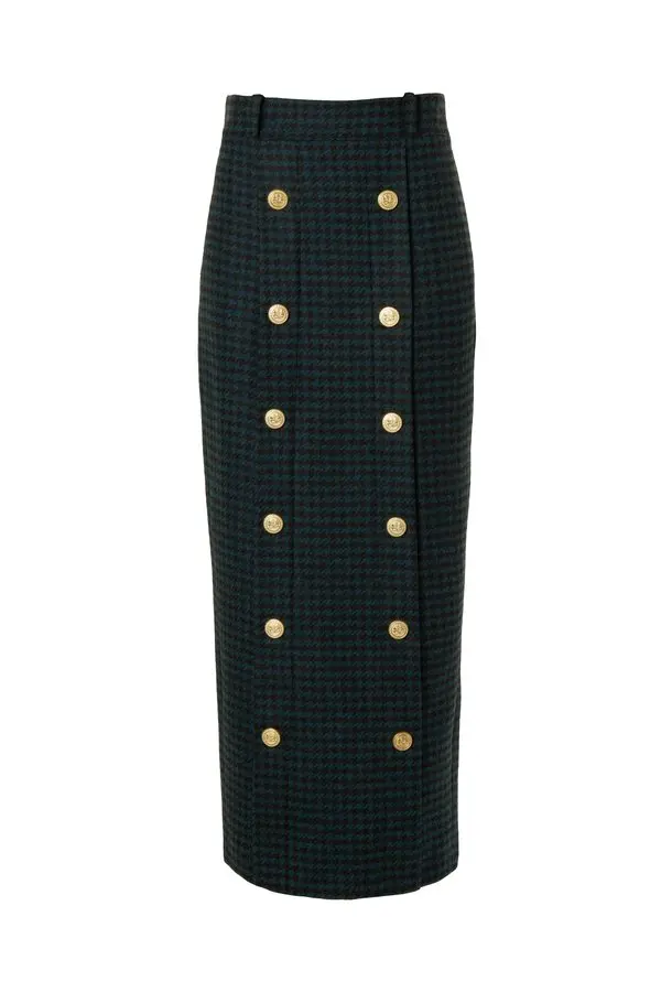 Holland Cooper Knightsbridge Maxi Skirt Houndstooth 's