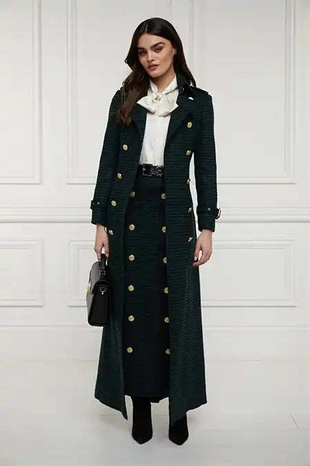 Holland Cooper Knightsbridge Maxi Skirt Houndstooth 's