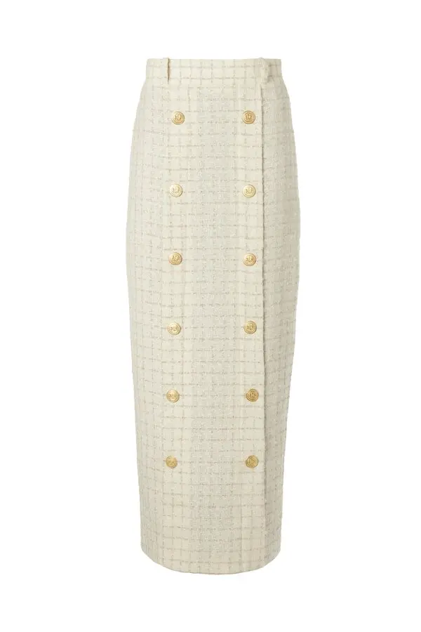 Holland Cooper Knightsbridge Maxi Skirt Sparkle Tweed 's