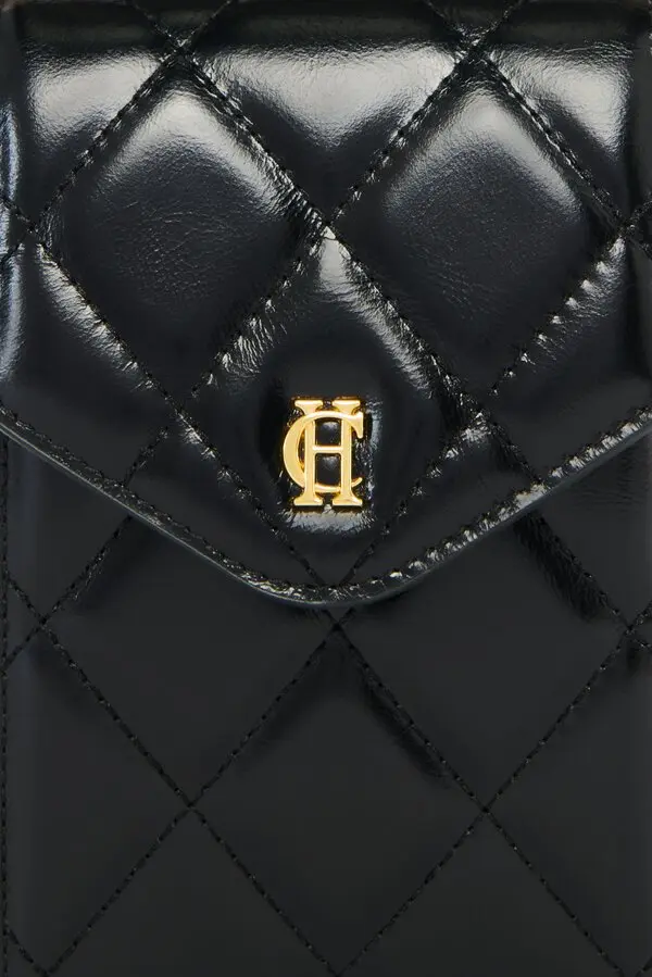 Holland Cooper Knightsbridge Quilted Phone Pouch Leather 's