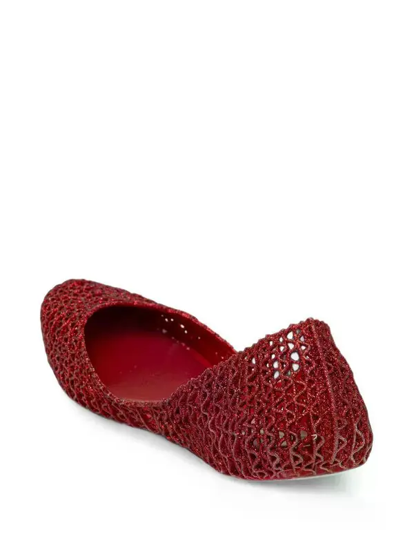 Melissa X Campana Papel Glitter-effect Ballet Flats