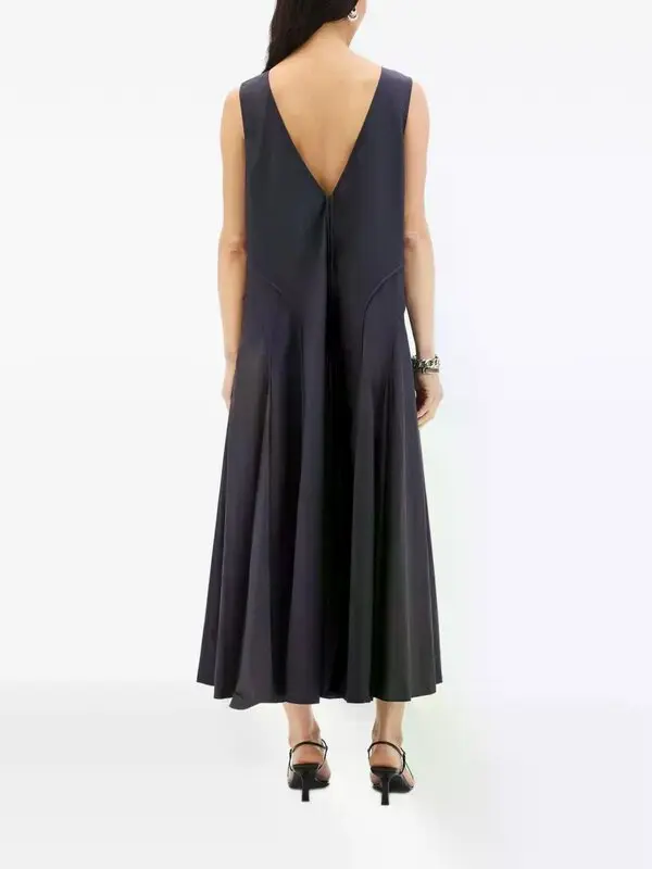 Another Tomorrow Pleated Maxi Dress - Blue