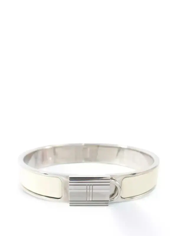 Hermès Clic Cadenas Enamel Bangle - Silver