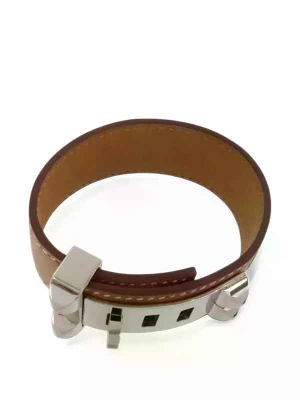 Hermès 2019 Collier De Chien Leather Bracelet - Silver