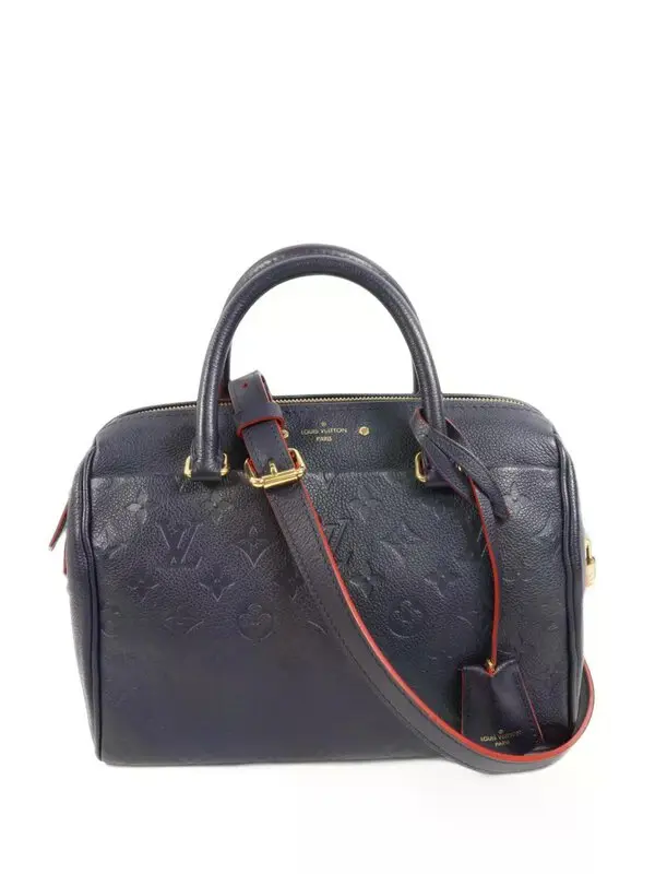 LOUIS VUITTON 25 Monogram Empreinte Speedy Bandoulière Tote Bag - Blue