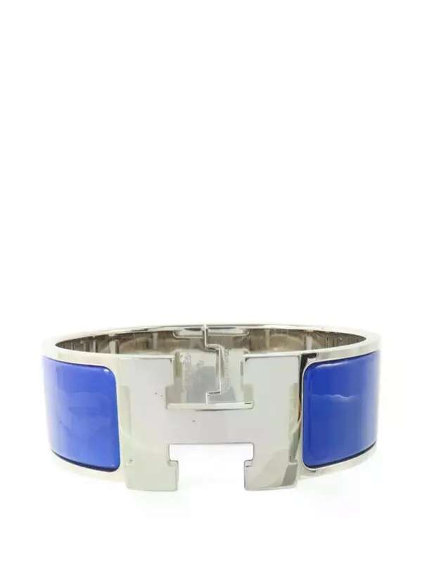 Hermès Clic-clac H Engraved-logo Bracelet - Silver