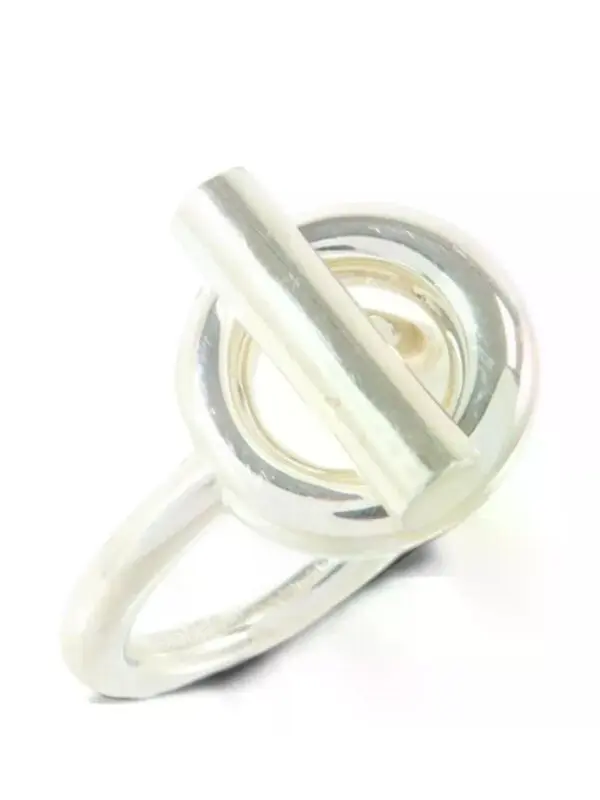 Hermès Echappee Engraved-logo Ring - Silver