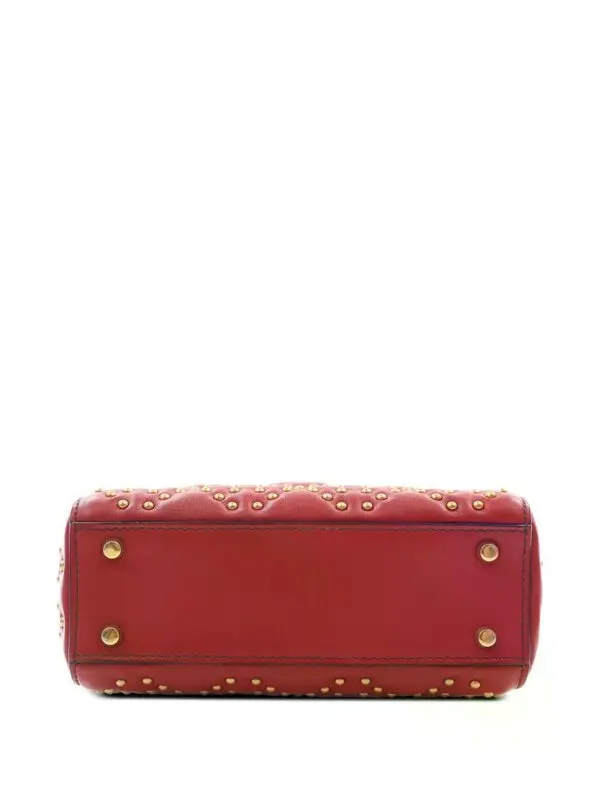 Dior 2017 Mini Lambskin Cannage Studded Supple Lady Satchel