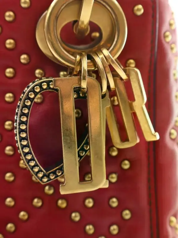 Dior 2017 Mini Lambskin Cannage Studded Supple Lady Satchel