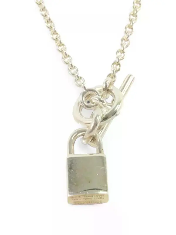 Hermès Padlock Pendant Necklace - Silver