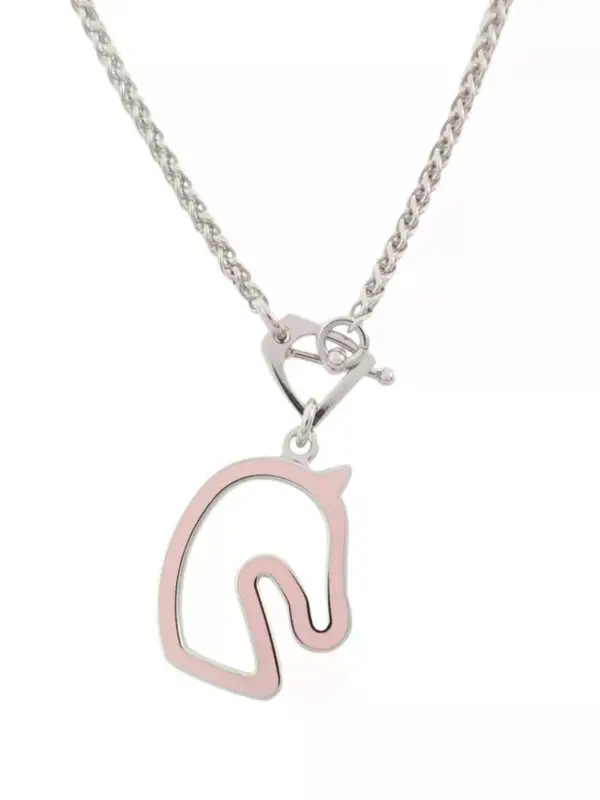 Hermès Tonnerre Horse-head-pendant Necklace - Silver