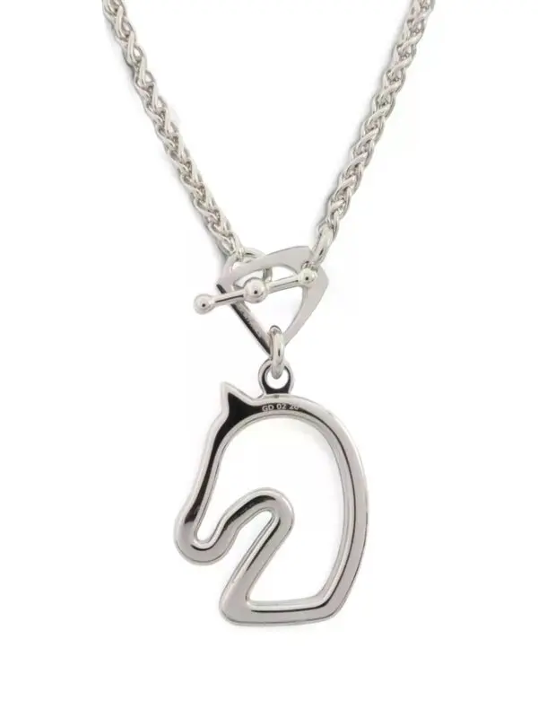 Hermès Tonnerre Horse-head-pendant Necklace