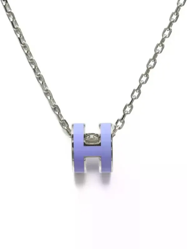 Hermès Mini Pop H Enamel Necklace - Silver