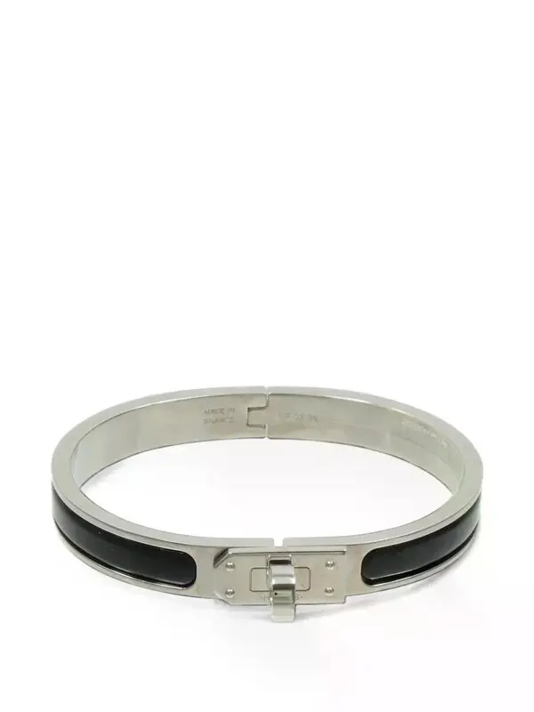 Hermès Mini Kelly Enamel Bracelet - Silver