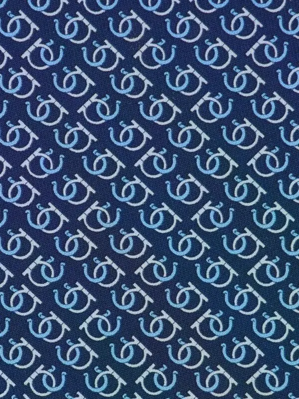 FERRAGAMO Good Luck Print Silk Tie - Blue