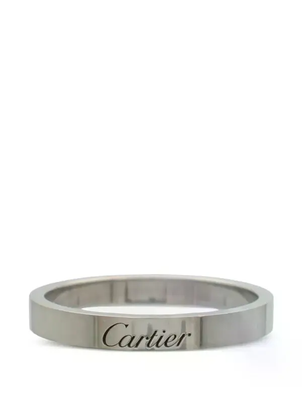 Cartier C De Engraved-logo Ring - Silver