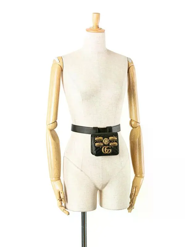 Gucci 2016-2025 Mini Gg Marmont Matelasse Leather Animal Studs Pouch Bag Belt Bag