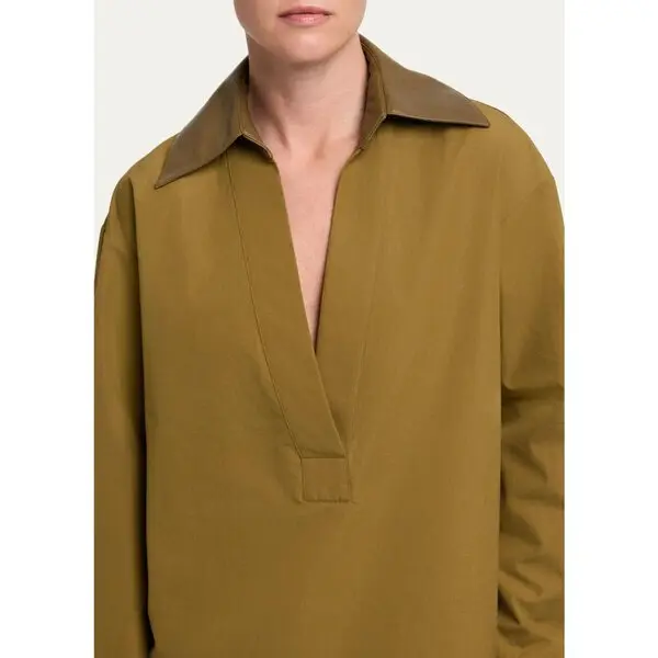 TWP A Case Of You Cotton-leather Blouse