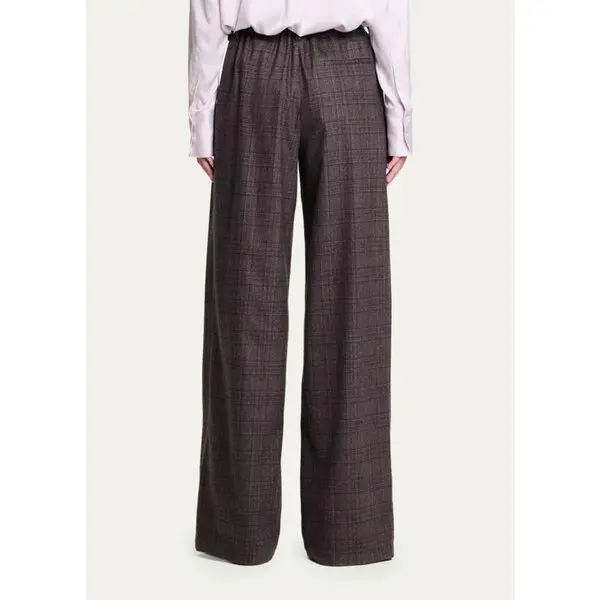 TWP Hudson Checked Pleated Straight-leg Pants