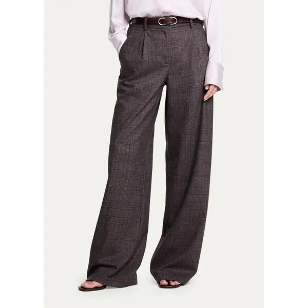 TWP Hudson Checked Pleated Straight-leg Pants