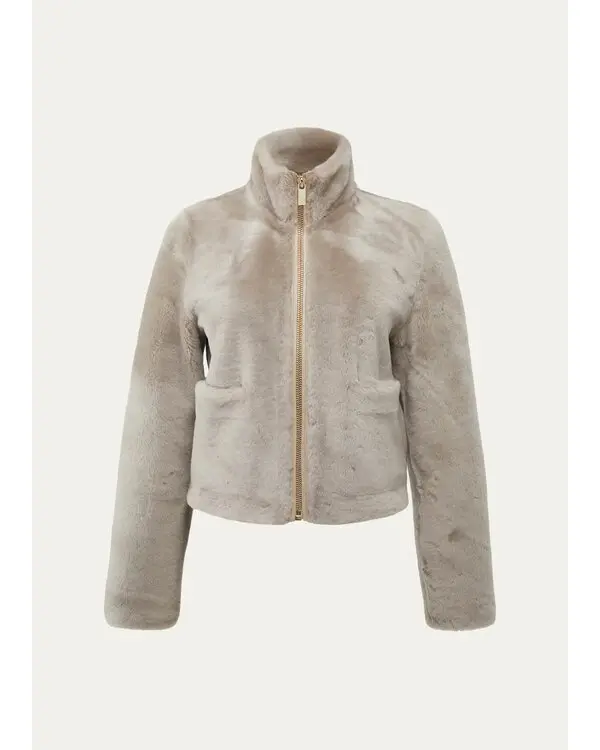 Gorski Merino Shearling Lamb Zip Jacket