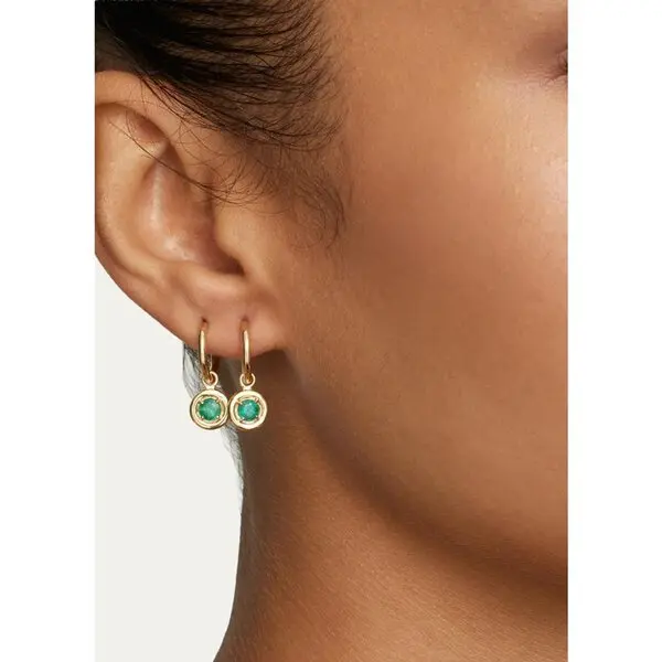 Jamie Wolf 18k Round Edge Drop Hoop Earrings