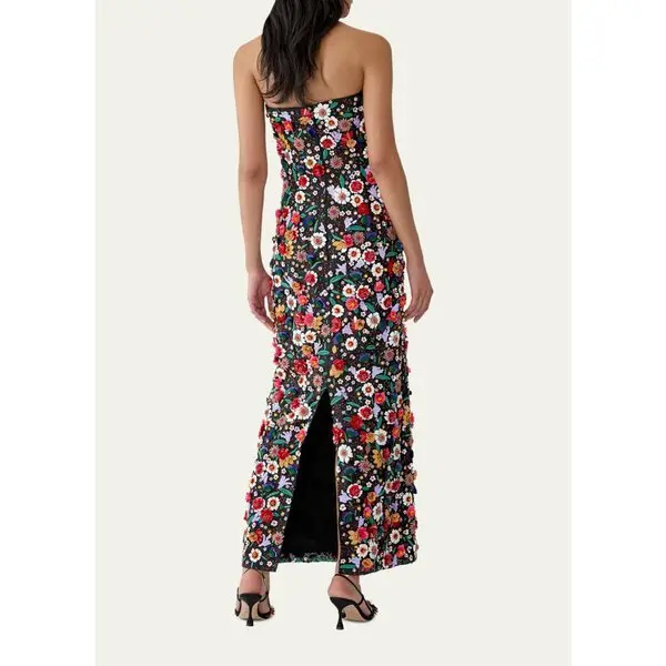 Carolina Herrera Embellished Strapless Ankle Dress