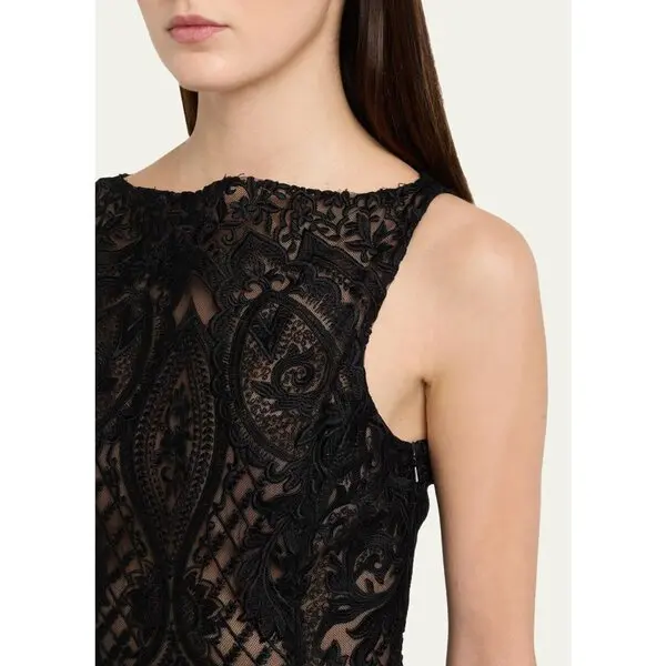 Prabal Gurung High-neck Sleeveless Lace Mermaid Gown