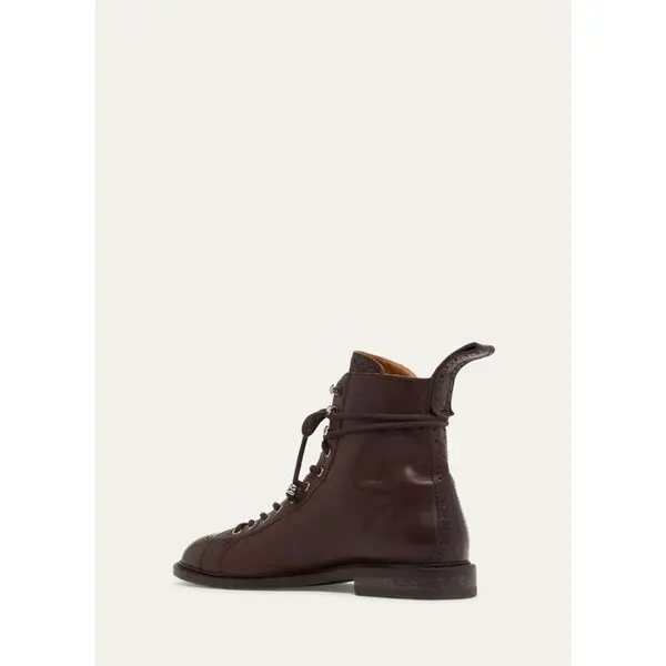 Versace Leather Brogue Boots