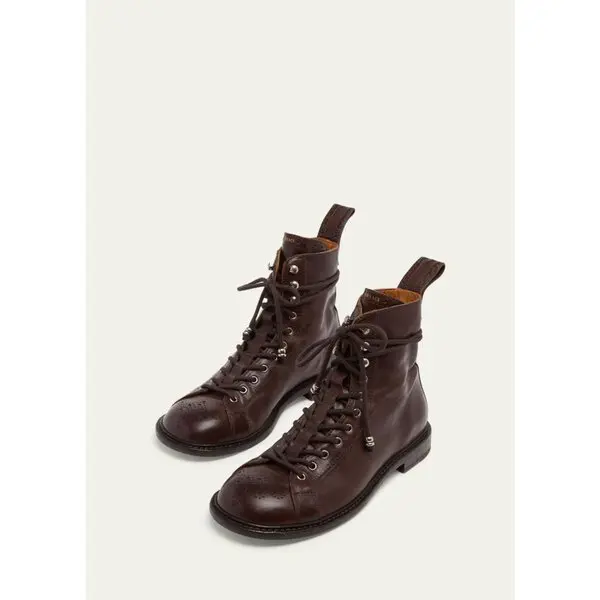 Versace Leather Brogue Boots