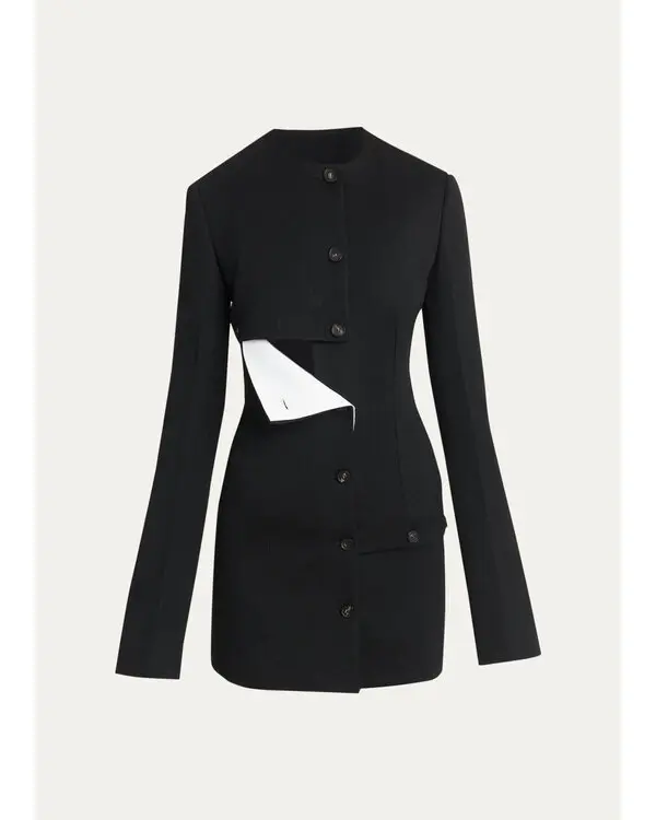 FERRAGAMO Diagonal Wool Single-breasted Coat