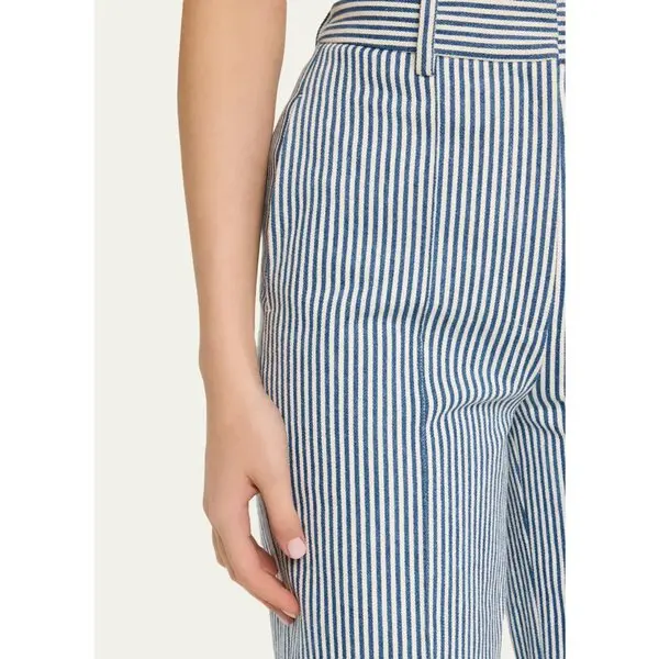 Adam Lippes Deeda Striped Twill Wide-leg Pants