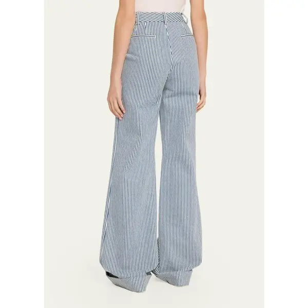 Adam Lippes Deeda Striped Twill Wide-leg Pants