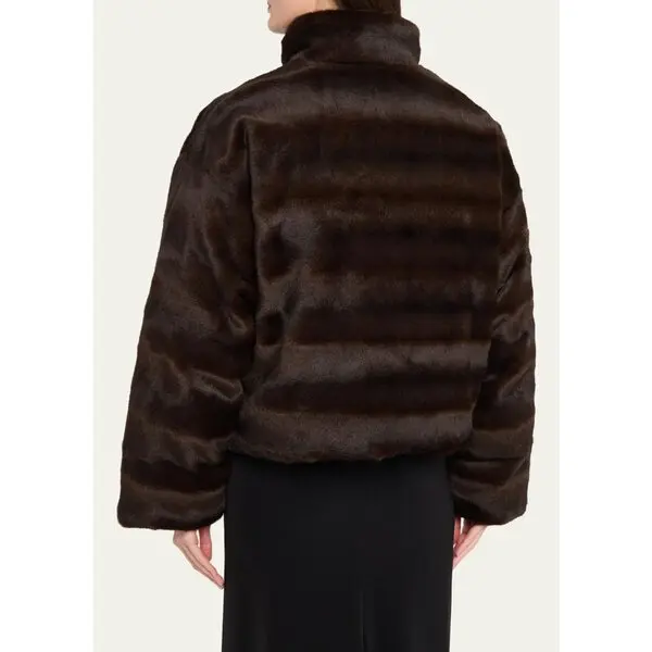 Balenciaga Faux Fur Reversible Nylon Puffer Jacket