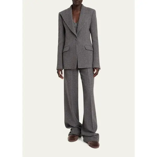 Gabriela Hearst Leiva Speckled Herringbone Single-breasted Blazer