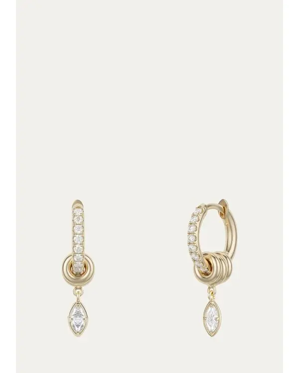 SPINELLI KILCOLLIN Zahra Marquise Diamond 18k Gold Huggie Earrings - Yellow